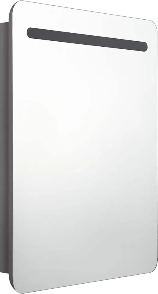 LED koupelnová skříňka se zrcadlem zářivě šedá 60 x 11 x 80 cm 326506