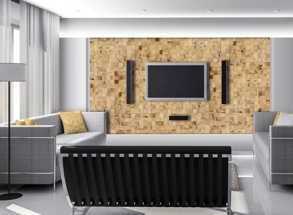 DUB 100, samolepící panel 300 x 300 mm (0,09 m²) - dřevěná mozaika 3D Broušený - olejovaný