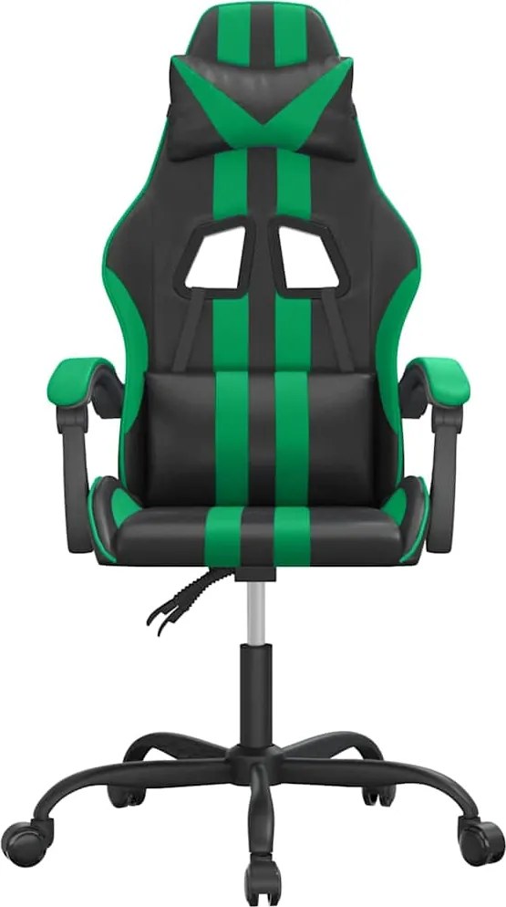 Herní židle černá a zelená umělá kůže 3143821