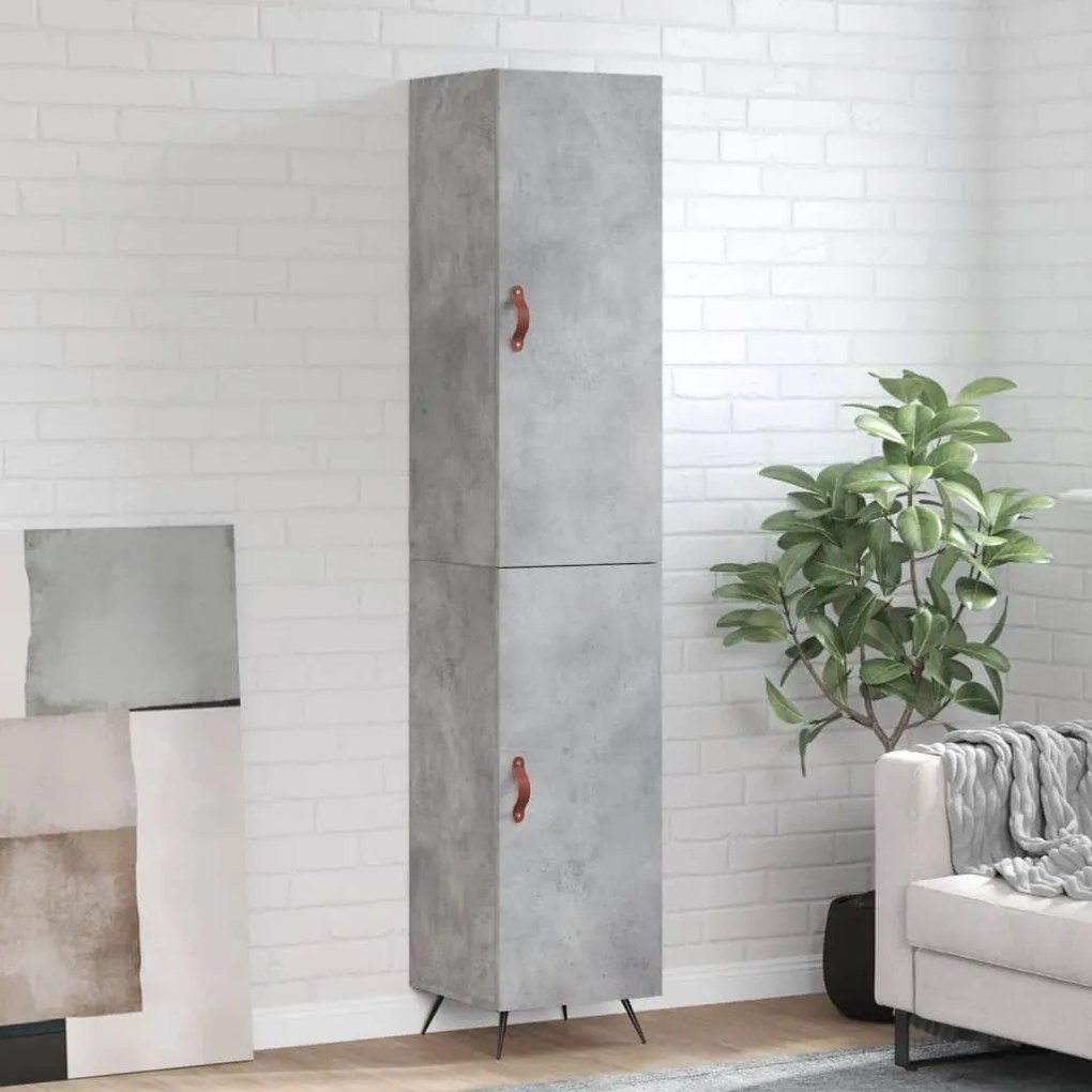 Skříň highboard betonově šedá 34,5x34x180 cm kompozitní dřevo 3198765