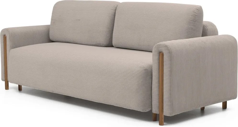 Světle hnědá manšestrová rozkládací/s úložným prostorem pohovka 244 cm Arcadova – ELTAP