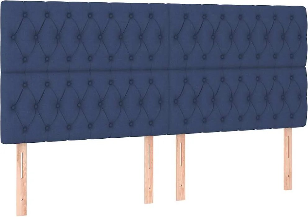 Box spring postel s matrací modrá 200x200 cm textil 3128795