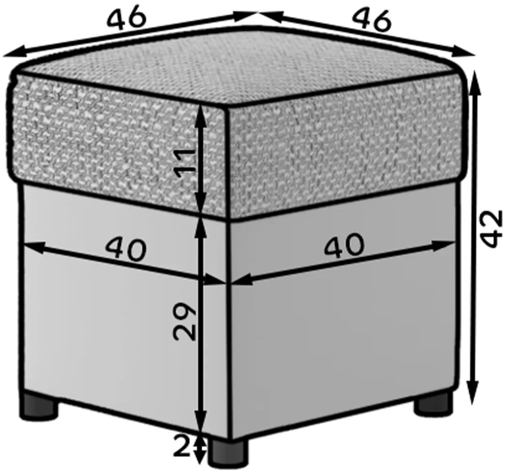 Eltap Taburet R3 Materiál a barva potahu: Sawana 16, Soft 33 - hnědá
