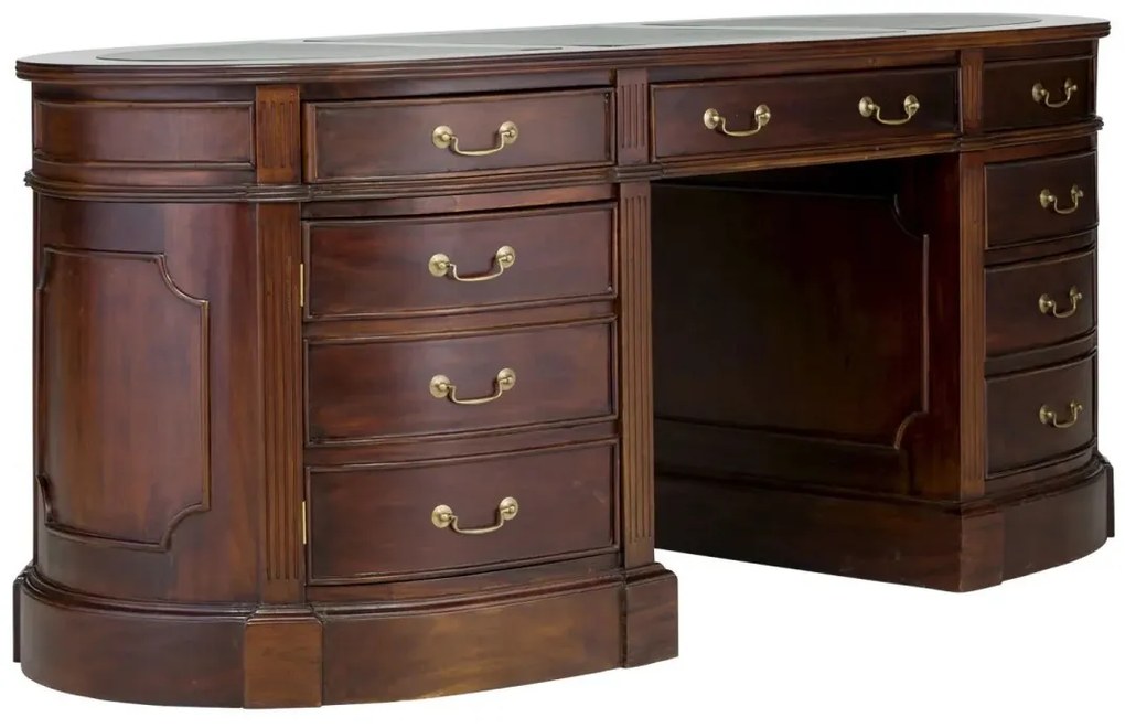 furniture-nabytek.cz - Masivní psací stůl Cambridge II z mahagonu, lakovaný, hnědý – 180×76×80 cm