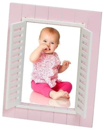 Dětský fotorámeček BABY WINDOW 13x18 růžový kph