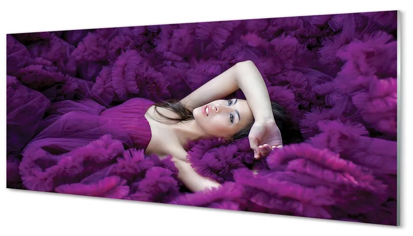 akrylový obraz Žena purple 120x60 cm