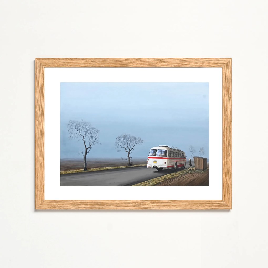 Štěpán Jirák | Zastávka v poli Rám: Dubový, Velikost: 20 x 30 cm