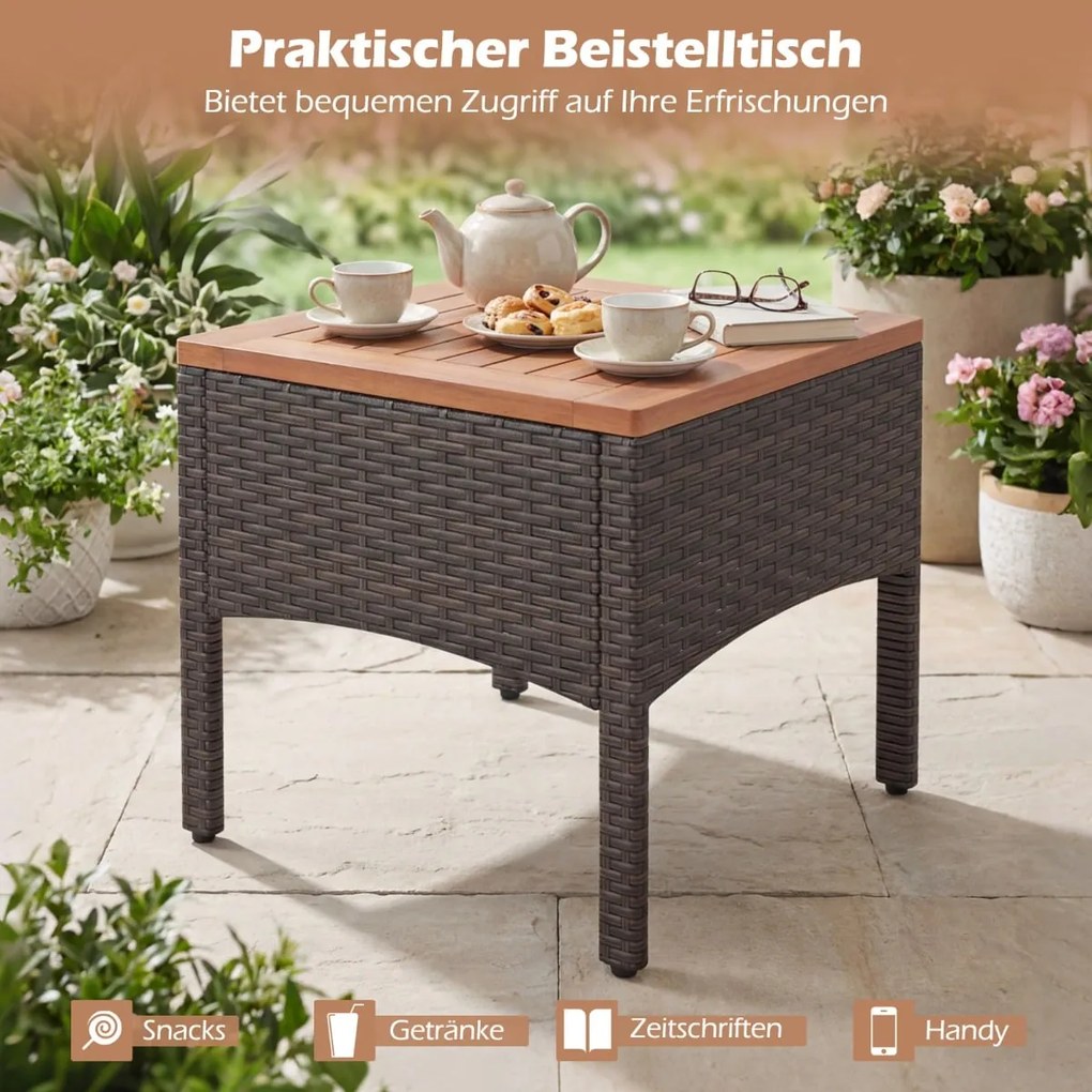 Costway Sada zahradního ratanového nábytku včetně 2 židlí