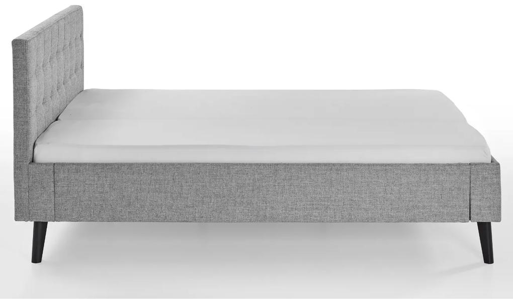 Šedá čalouněná dvoulůžková postel Meise Möbel Empire 140 x 200 cm