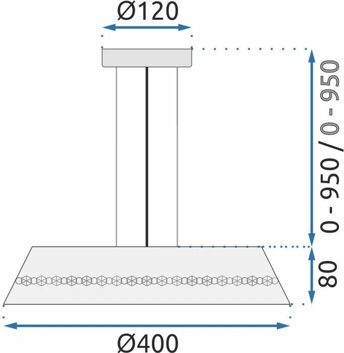 Toolight Toolight, LED závěsné svítidlo Cristal 20W APP1028-CP, černá, OSW-01233