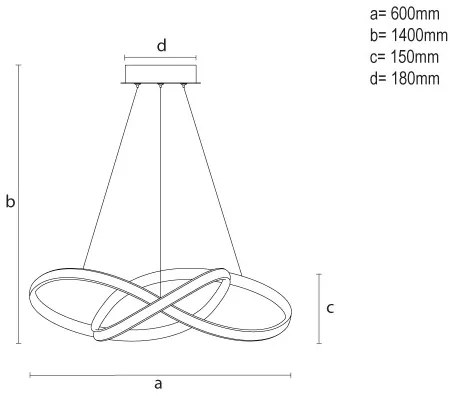LED Stmívatelný lustr na lanku LED/85W/230V 3000-6500K + dálkové ovládání