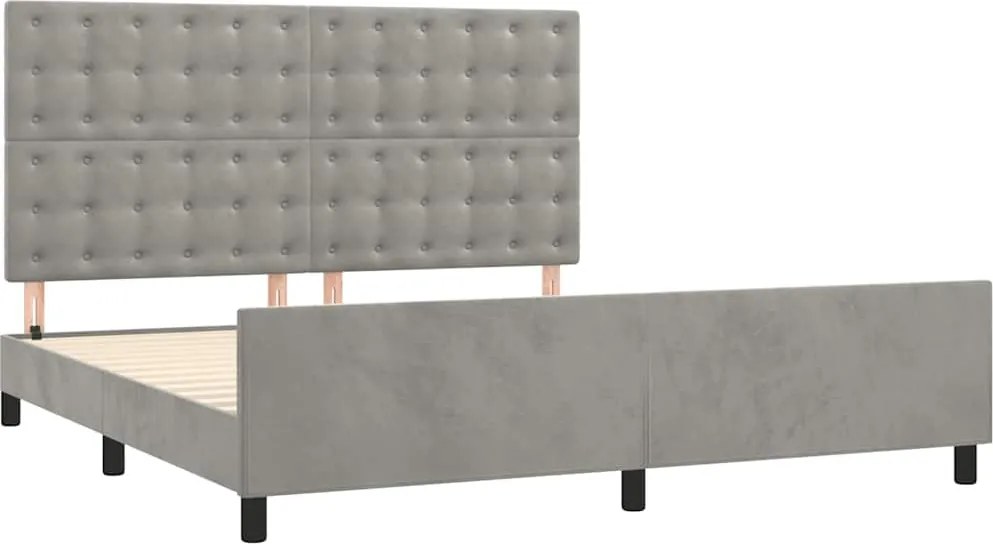 Rám postele bez matrace světle šedý 160 x 200 cm samet 3126007