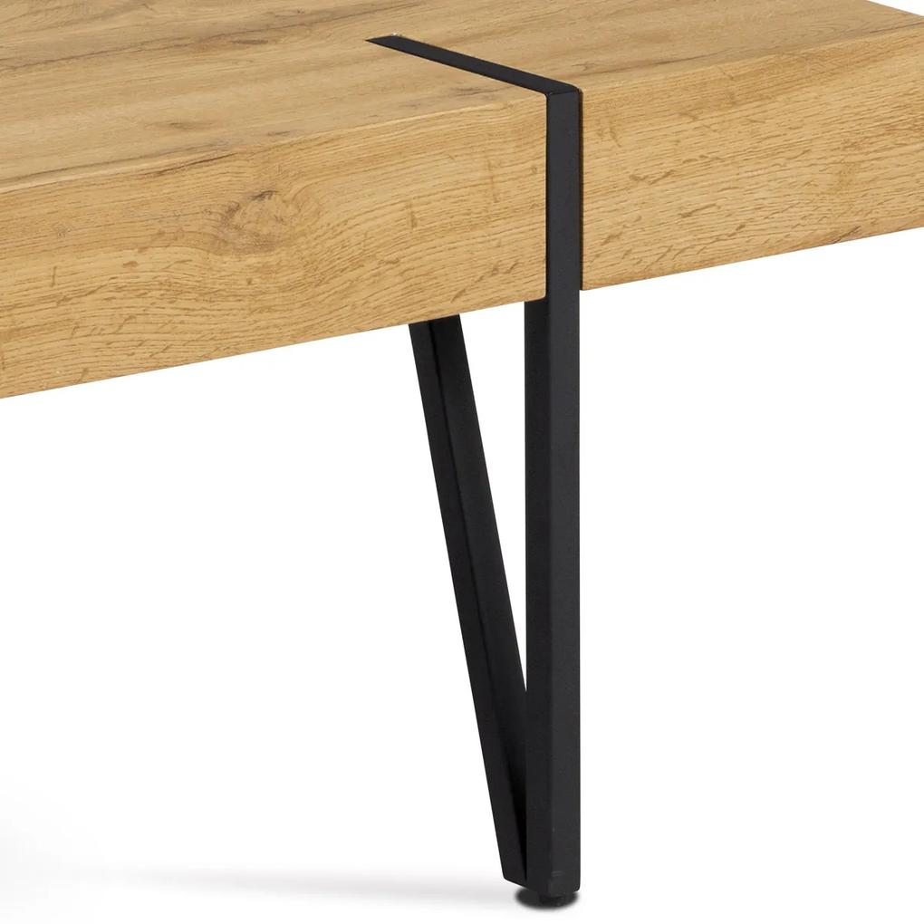 Konferenční stolek WIL-OAK III, š. 110cm, divoký dub/kov - černý mat