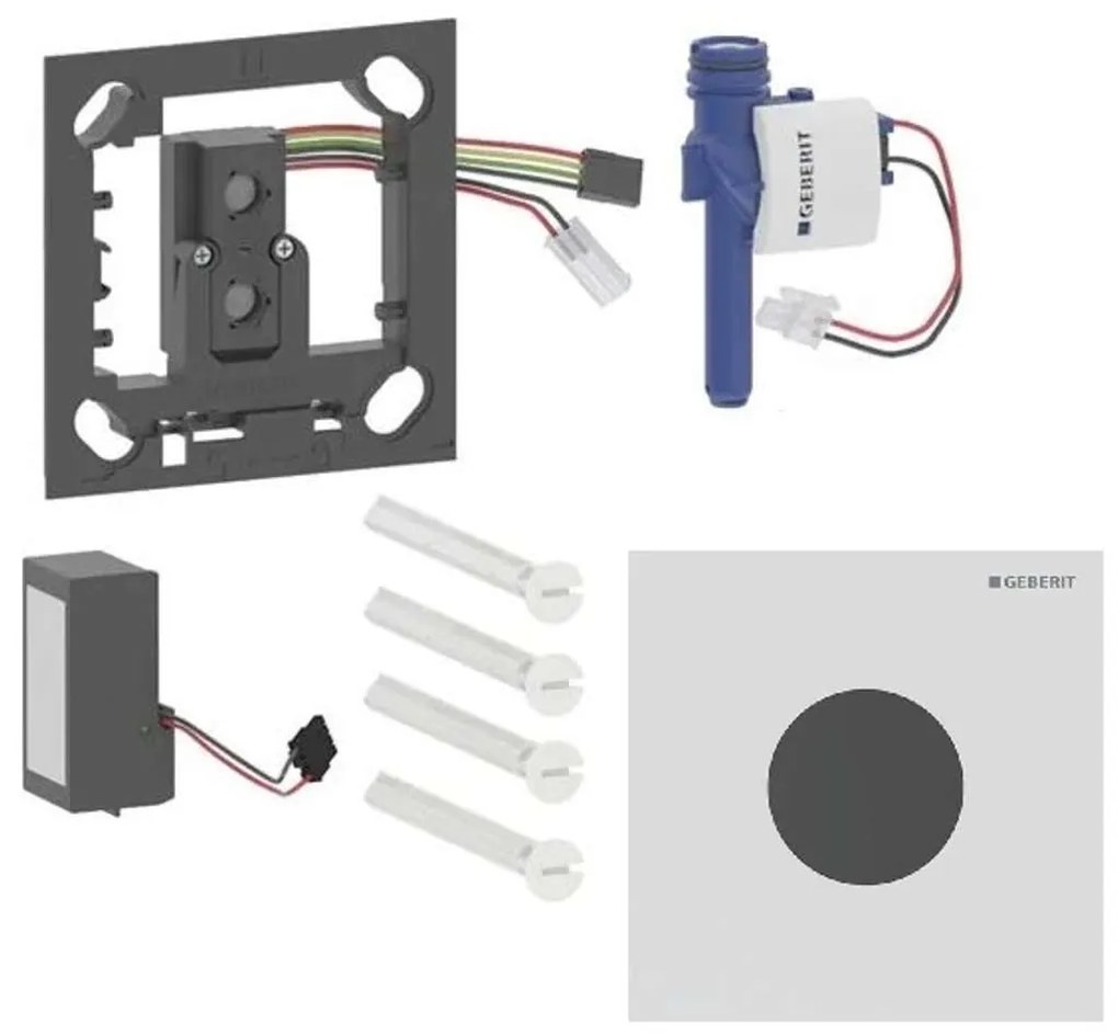 Geberit - Elektronické ovládání splachování pisoárů typ 40, síťové napájení, easy to clean, Bluetooth, matná bílá 116.024.JT.1