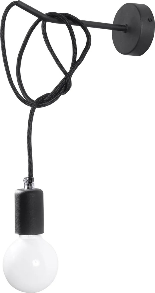Sollux Lighting Nástěnné svítidlo EDISON černé