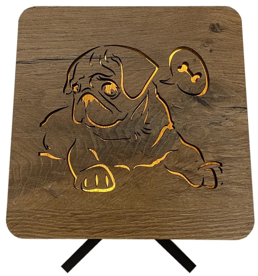 Li-Go "Mops" lampa 19x19cm provedení povrchu: ořech