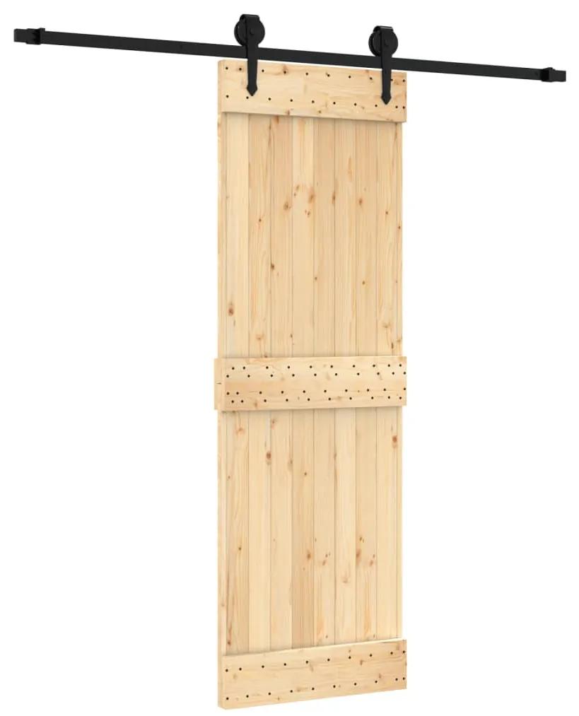 Posuvné dveře s kováním 70 x 210 cm masivní borové dřevo,  3203230