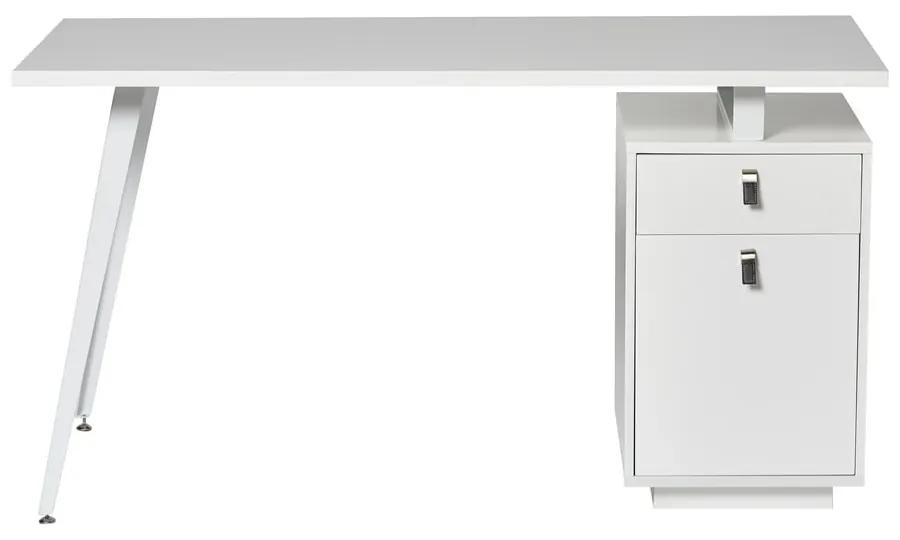 Bílý psací stůl Marckeric Rudy, 140 x 60 cm