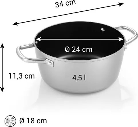 TESCOMA Kastrol GrandCHEF+ ø 24 cm, 4,5 l