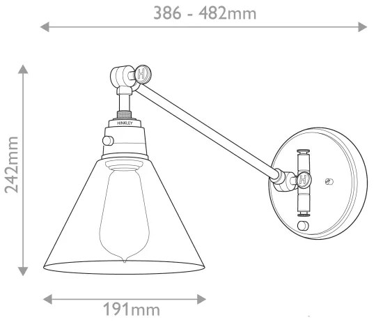 Hinkley HK-ARTI-1W-HB-CG - Nástěnná lampa ARTI 1xE27/60W/230V mosaz