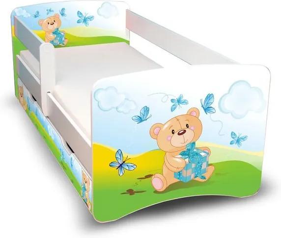 MAXMAX Dětská postel se šuplíkem 160x80 cm - MÍŠA S DÁREČKEM II