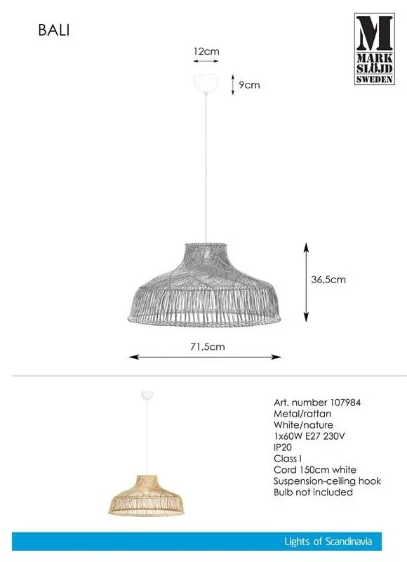 Závěsné svítidlo Markslöjd Bali Pendant Nature