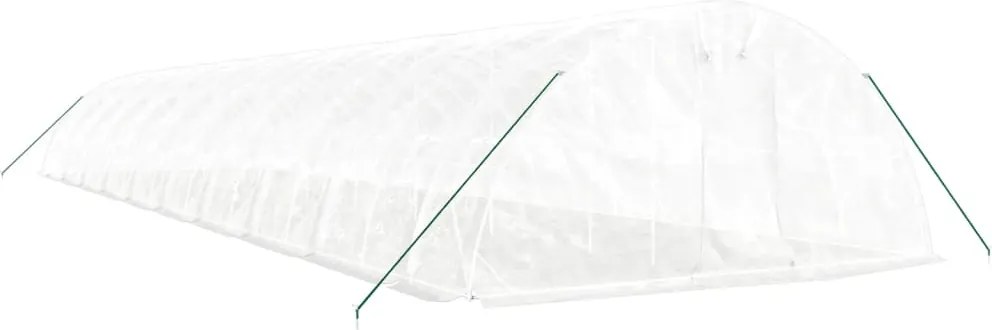Skleník s ocelovým rámem bílý 100 m² 20 x 5 x 2,3 m 3188102