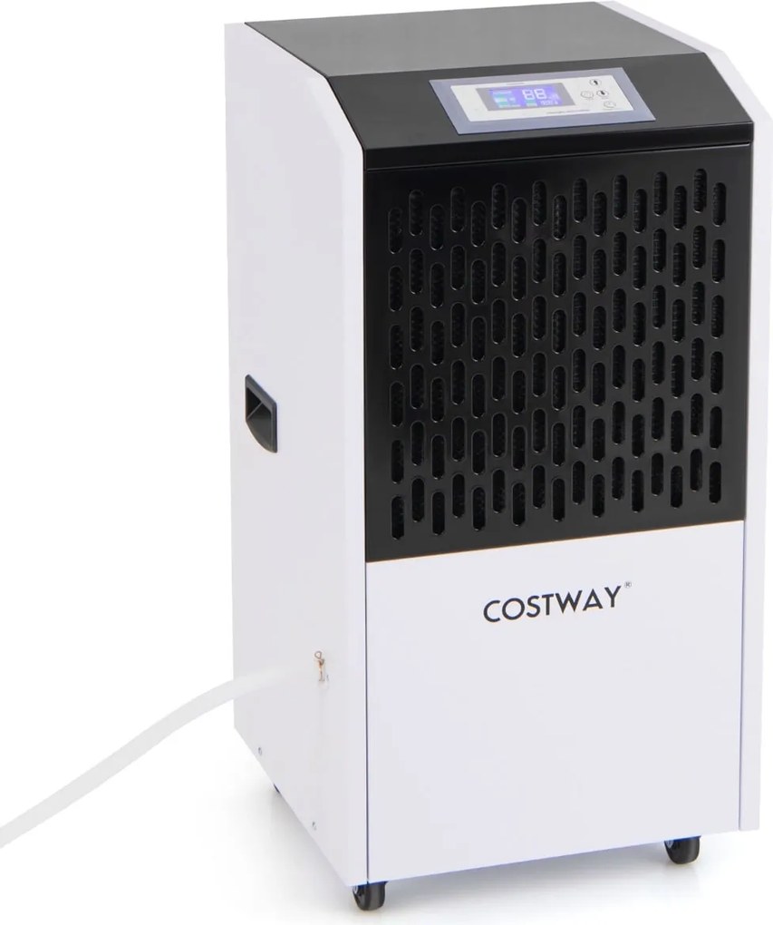 Costway 118 L/den odvlhčovač komerční stavební sušička s vypouštěcí hadicí 24 H