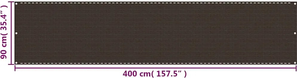 Balkonová zástěna hnědá 90 x 400 cm HDPE 311045