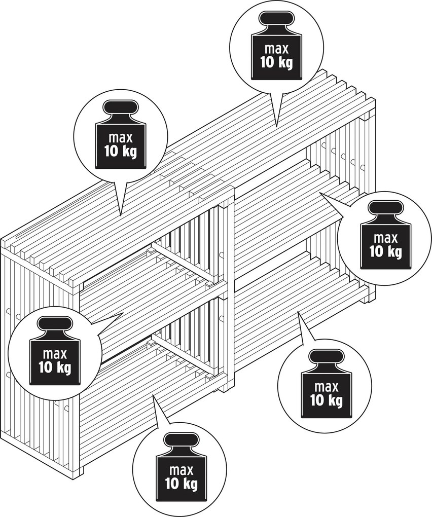 Tchibo - Výsuvná odkládací skříňka »Fleksibel« - barva: hnědá