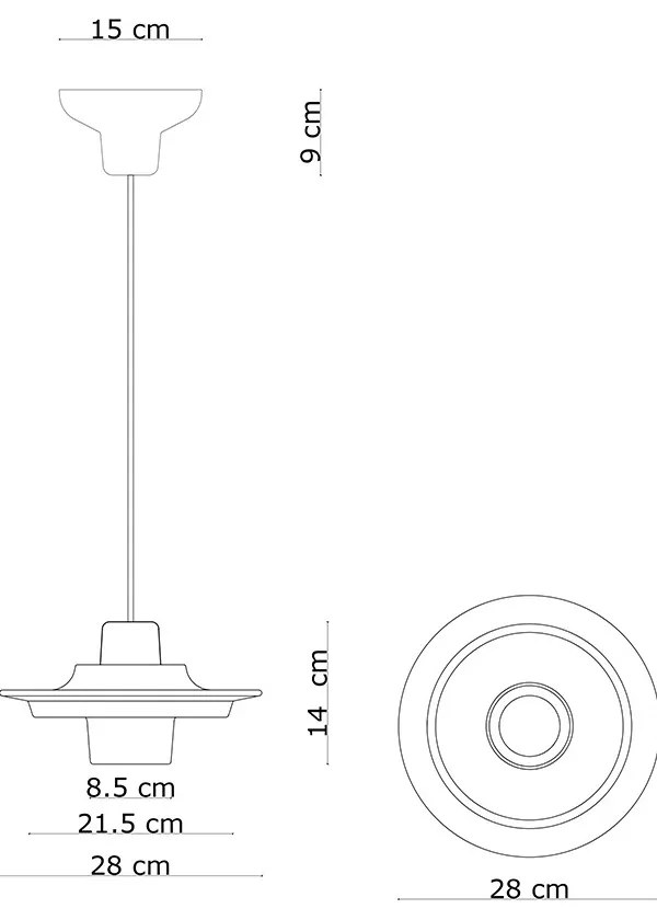 Ferroluce Závěsné svítidlo VOILÀ, ∅ 28 cm, 1xE14 Barva: Oranžová-modrá