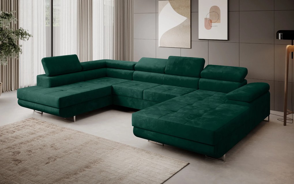 Eka Rohová sedačka WILIAM U, 347 cm Roh pohovky: Pravý roh, Barva látky: Grafitová (Vogue 16)
