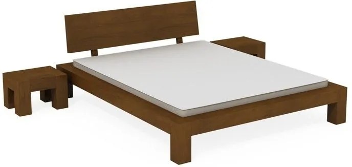 Břízová manželská postel LUGO - 160x200 - barva mahagon