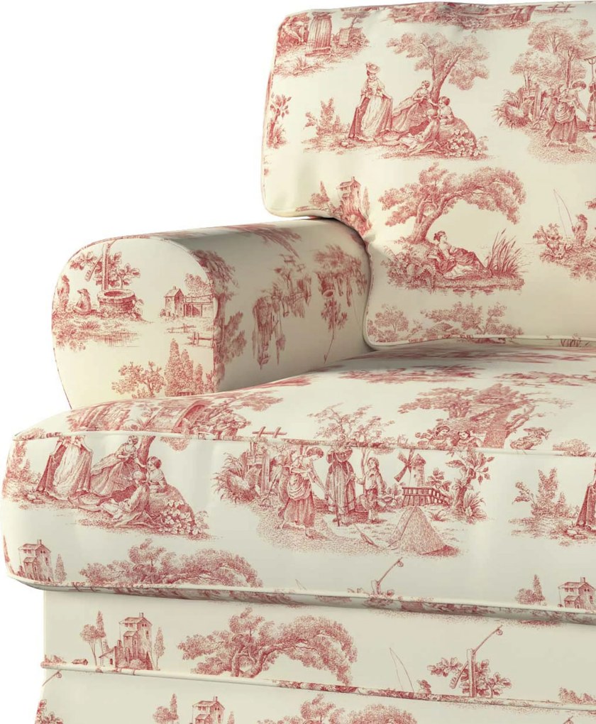 Potah na křeslo IKEA Ekeskog barva červená látka vzorované