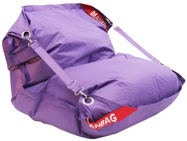 Beanbag Sedací pytel 189x140 comfort s popruhy violet
