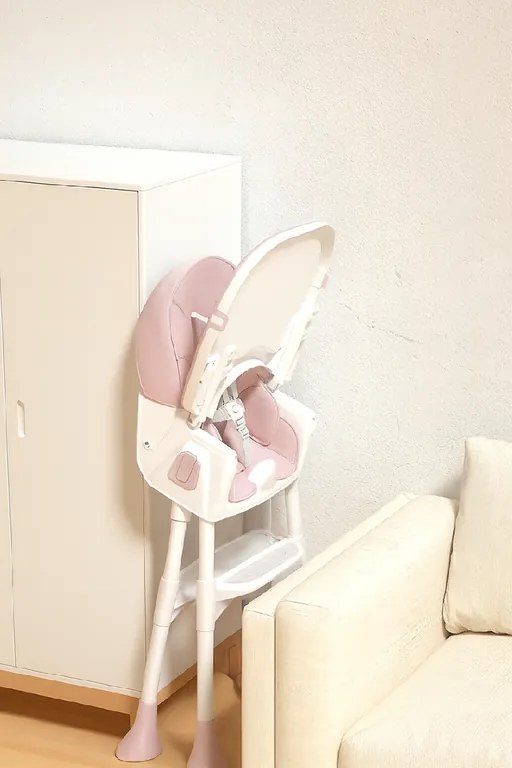 Židle na krmení KDK03 4v1 růžová + košík a kolečka ZDARMA