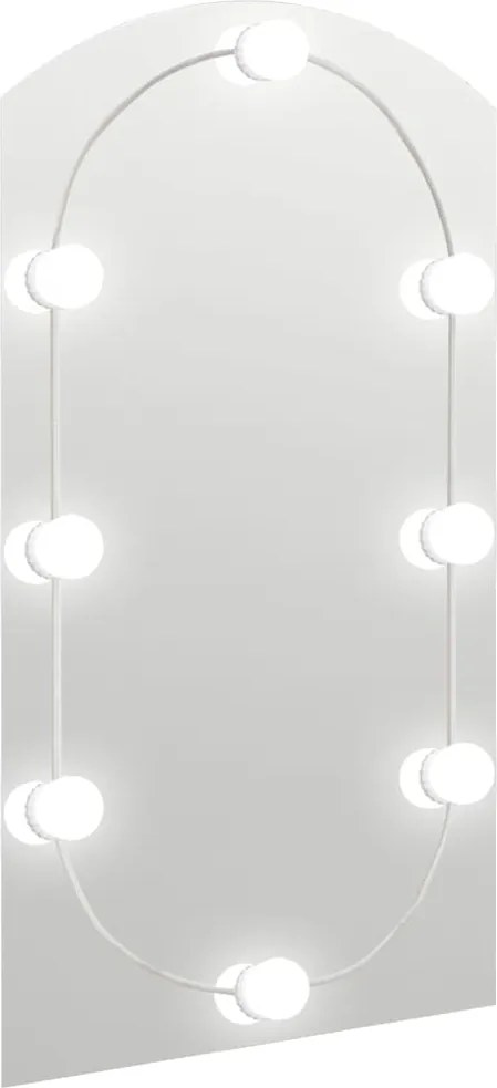 Zrcadlo s LED světly 90 x 45 cm sklo obloukové 3102978