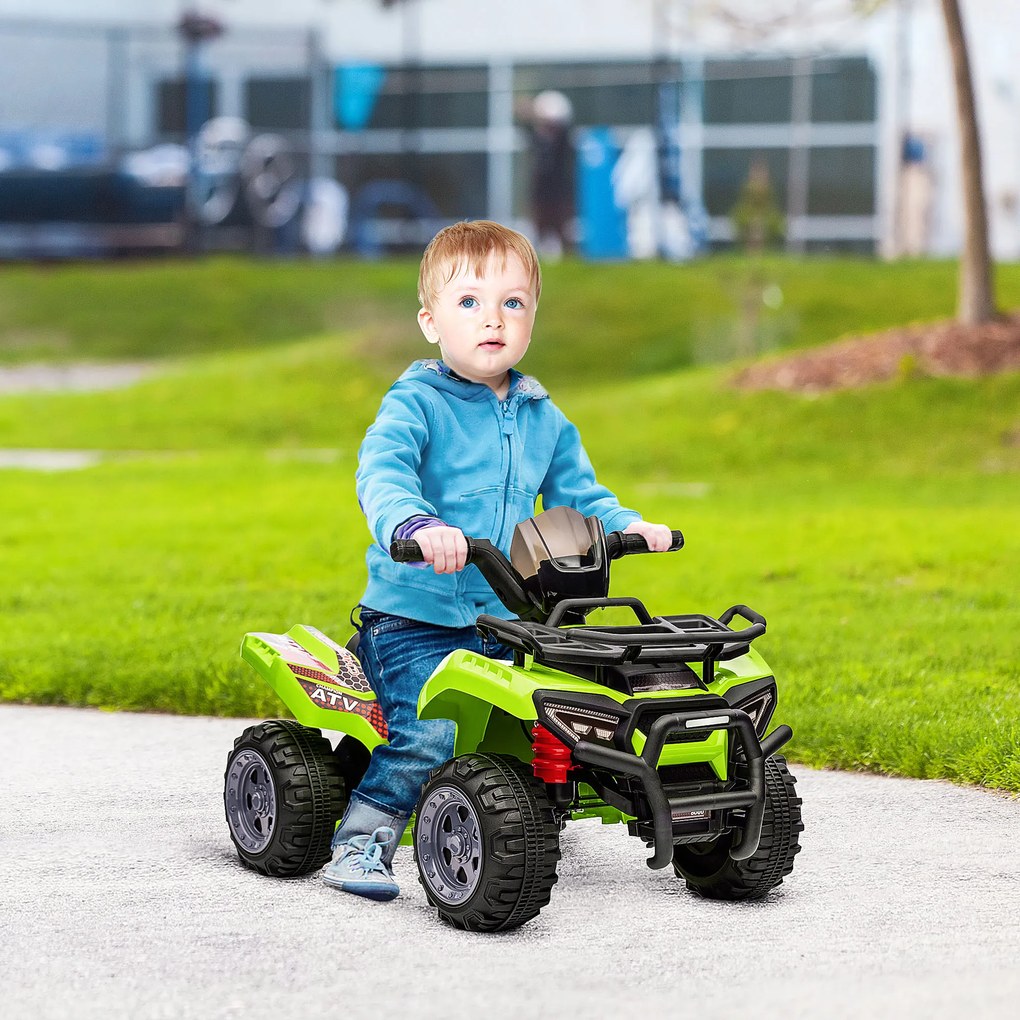HOMCOM Mini elektrická čtyřkolka dětská elektrická čtyřkolka s předním světlem dětské vozidlo dětská motorka elektrická čtyřkolka pro děti 18-36 měsí…