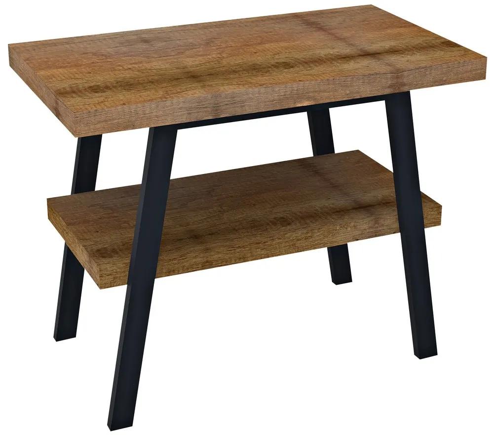 Sapho TWIGA umyvadlový stolek 80x72x50 cm, černá mat/old wood - VC442-80-8