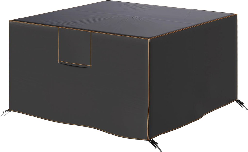 Kryt na zahradní nábytek Outsunny – mrazuvzdorný, voděodolný, proti UV, 420D Oxford, větruodolný, čtvercový 125 × 125 × 74 cm (černý) | Aosom