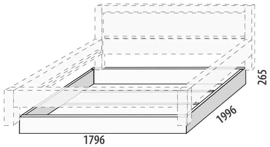 Úložný prostor k posteli Imperia Domestav M513 Materiál: Dub Cink, Povrchová úprava: Olej