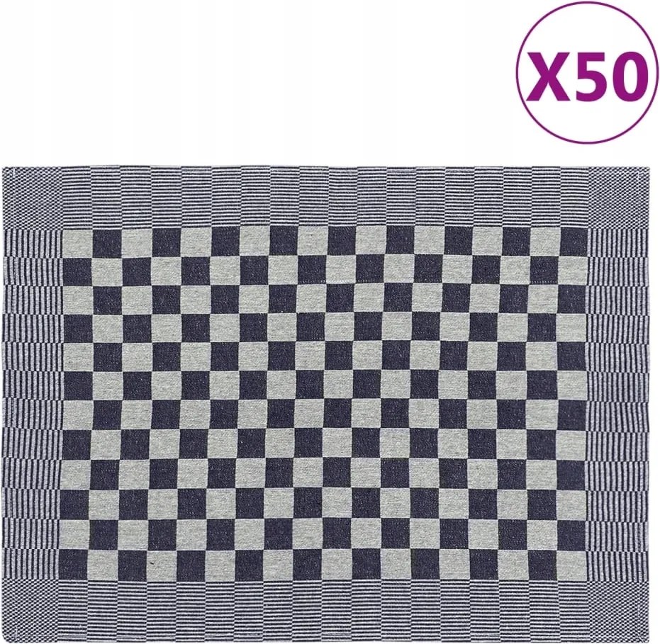 Fionshop 262849378 Kuchyňské utěrky 50 ks modré a bílé 50 x 70 cm bavlna