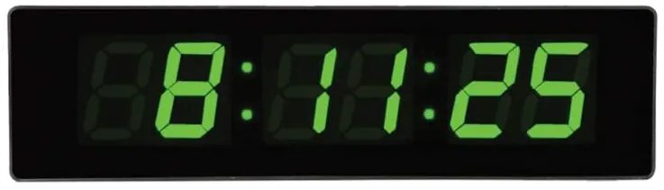 JVD Digitální černé nástěnné hodiny s LED podsvícením zelené číslice JVD DH4813.2