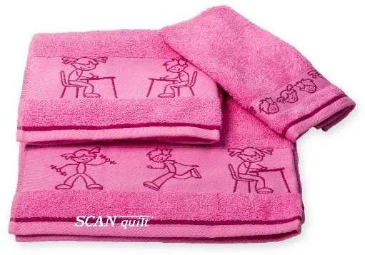 SCANquilt ručník KIND růžová 70 x 130 cm