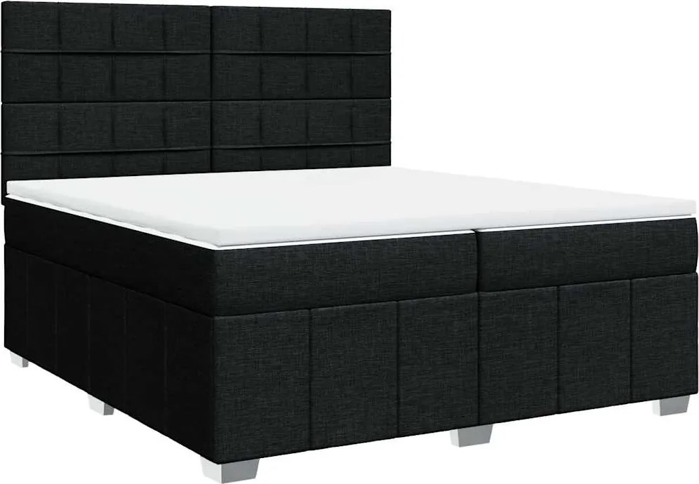 Box spring postel s matrací černá 200x200 cm textil 3294077