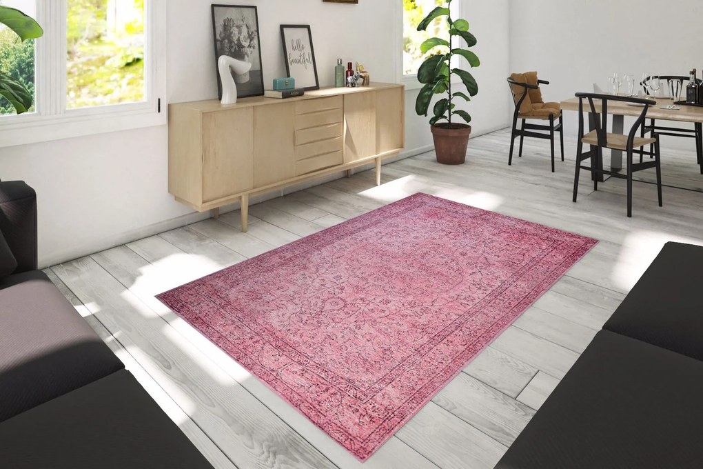 Conceptum Hypnose Kusový koberec Dorian Chenille - Pink AL 137, Vícebarevná, 140 x 190 cm