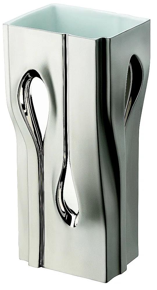 ROSENTHAL LAPP ZAHA HADID Váza platinová 30 cm +