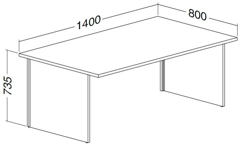 Stůl ProOffice A 140 x 80 cm, buk