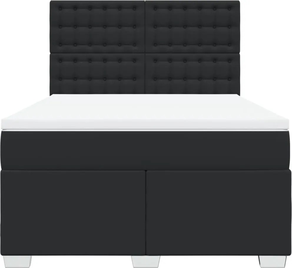 Box spring postel s matrací černá 160x200 cm umělá kůže 3290728