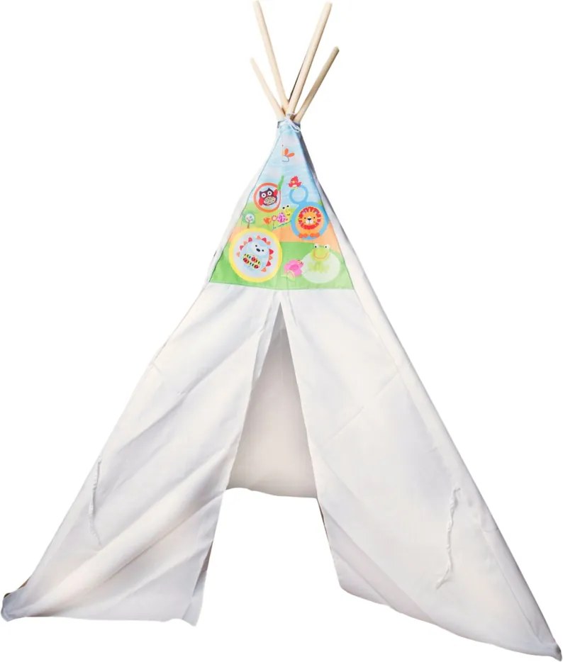 LEAN Toys Dětský stan Tipi s mráčky, vodotěsný domeček na zahradu